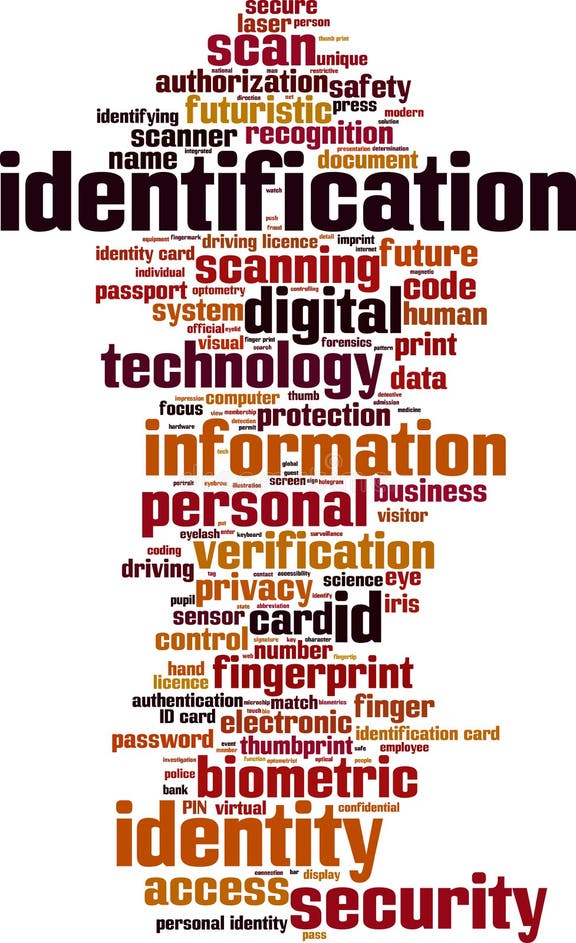 Identification word cloud stock vector. Illustration of recognition ...