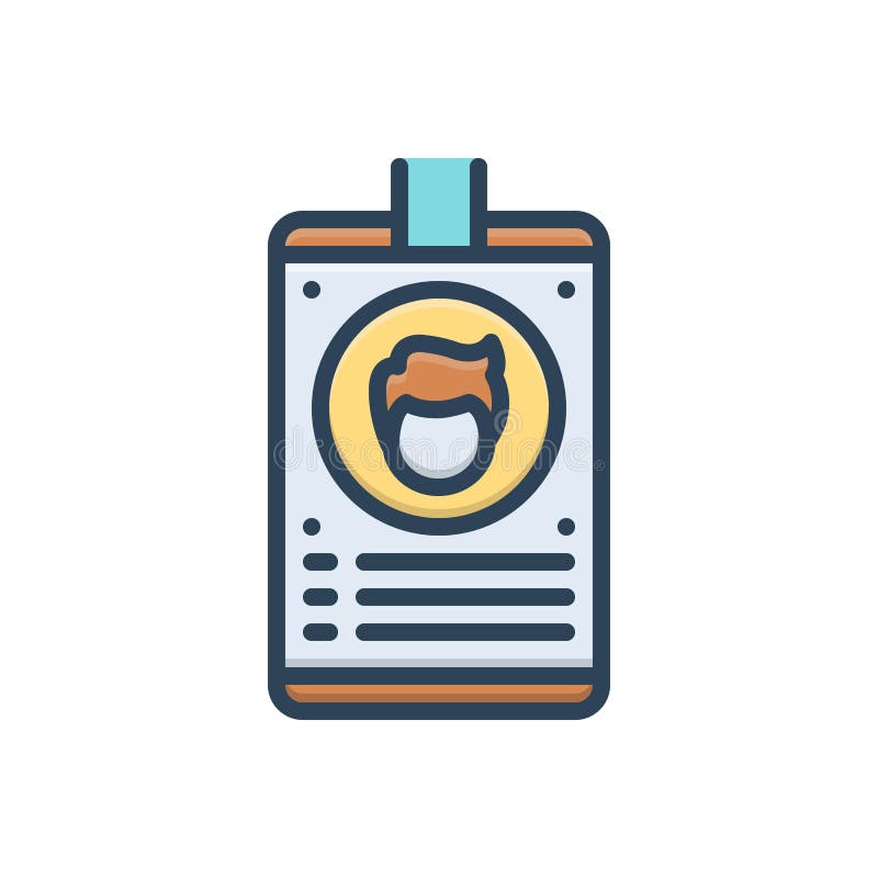Color Illustration Icon for Identifier, Recognizer and Id Card Stock ...