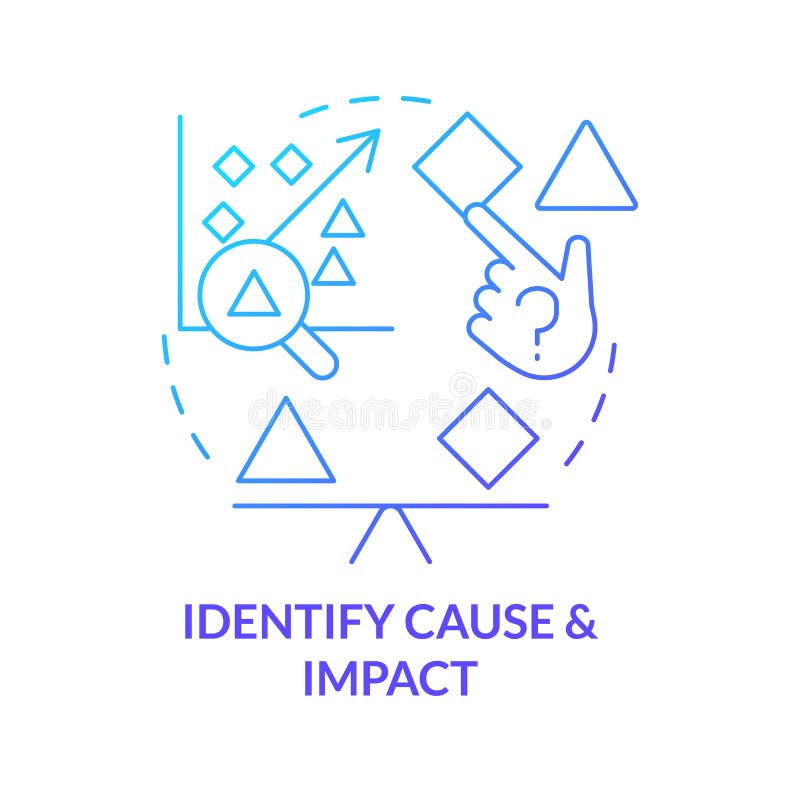 Identify Cause and Impact Blue Gradient Concept Icon Stock Vector ...