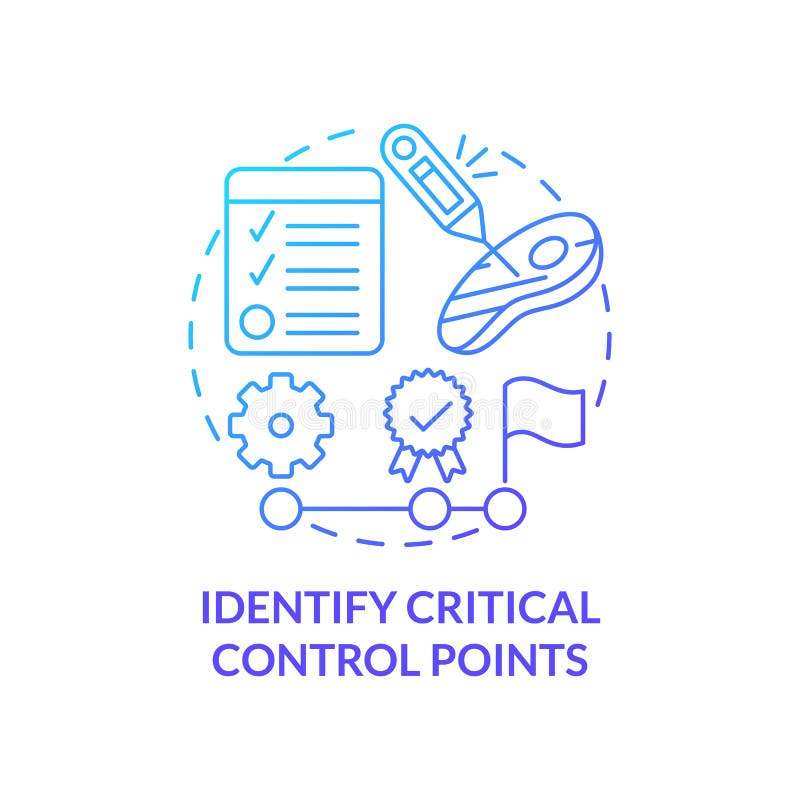 Identify Critical Control Points Blue Gradient Concept Icon Stock ...