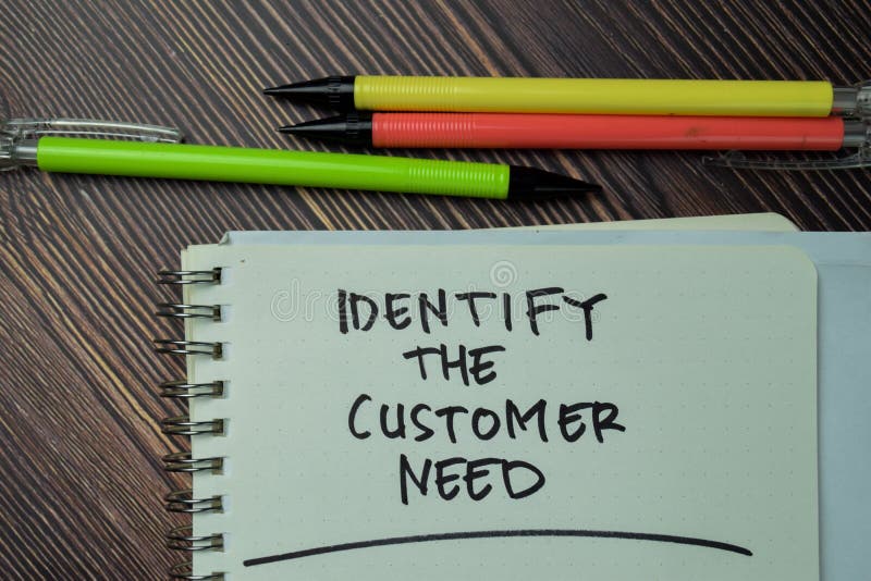 Identify the Customer Need Write on a Book Isolated on Office Desk ...