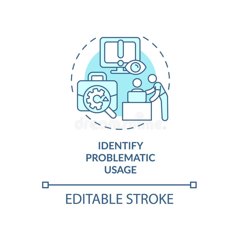 Identify Problematic Usage Blue Concept Icon Stock Vector ...
