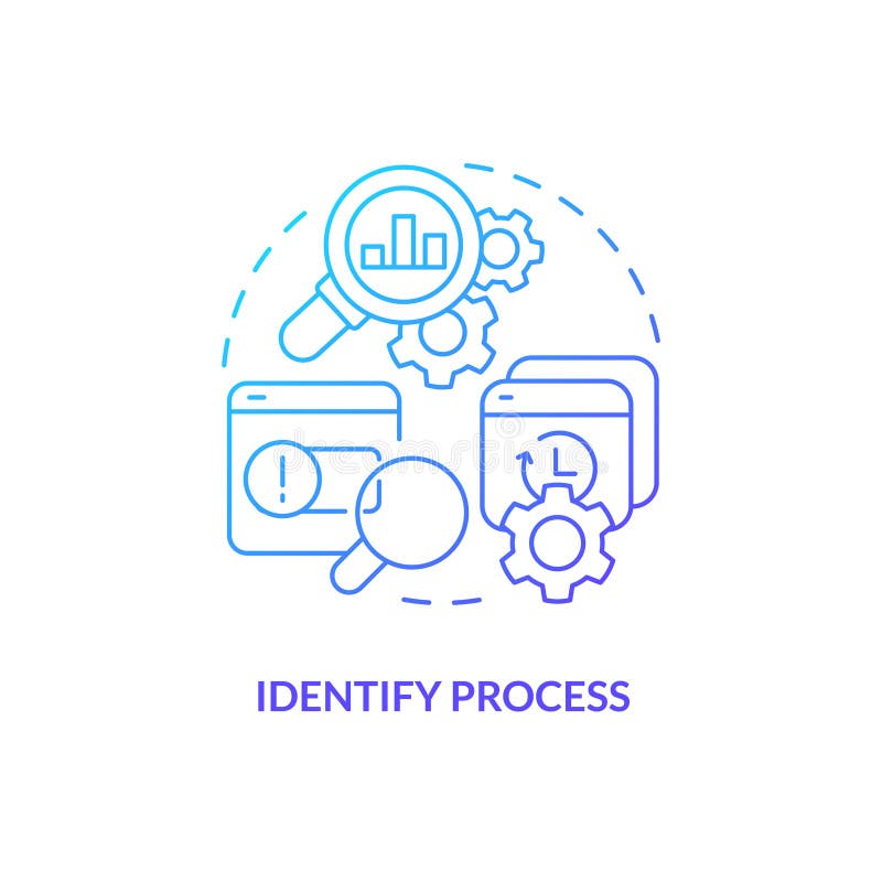 Identify Process Blue Gradient Concept Icon Stock Illustration ...