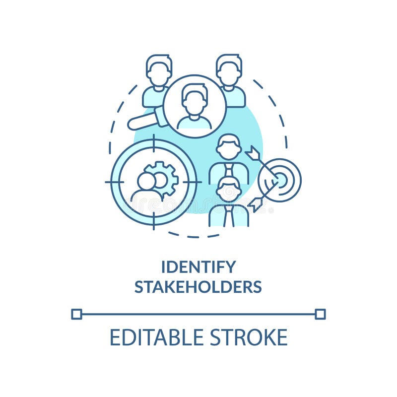 Identify Stakeholders Blue Gradient Concept Icon Stock Vector ... Identify Stakeholders Blue Gradient Concept Icon Stock Vector ...