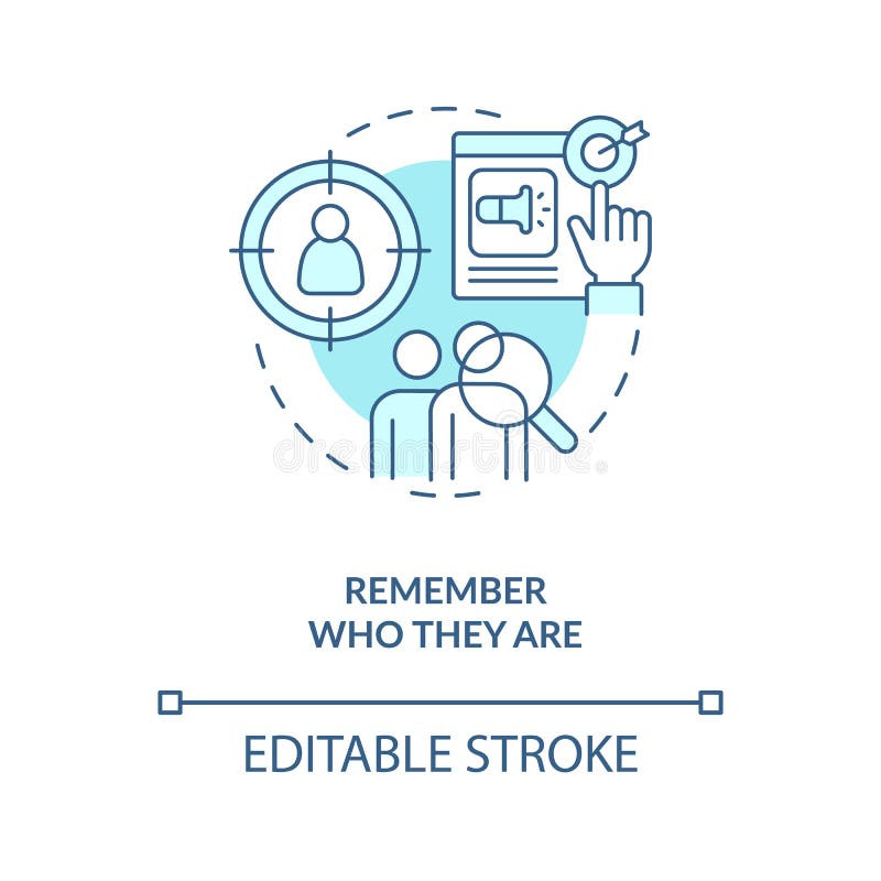 Identify Target Audience Turquoise Concept Icon Stock Vector ...