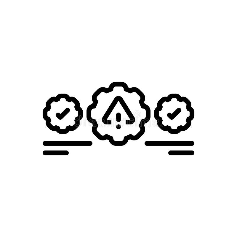Black Line Icon For Identifying Errors Caution And Warning Stock