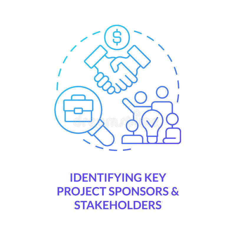 Identifying Key Project Sponsors Blue Gradient Concept Icon Stock ... Identifying Key Project Sponsors Blue Gradient Concept Icon Stock ...