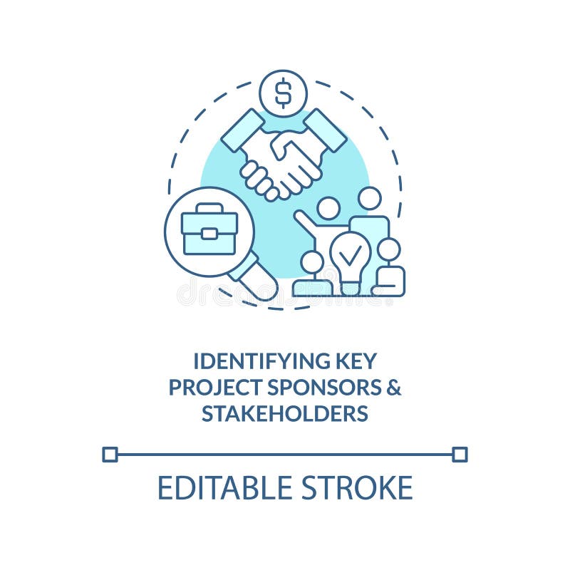 Identifying Key Project Sponsors Turquoise Concept Icon Stock Vector ...
