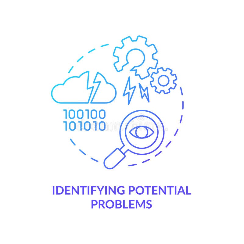 Identifying Potential Problems Blue Gradient Concept Icon Stock Vector ... Identifying Potential Problems Blue Gradient Concept Icon Stock Vector ...