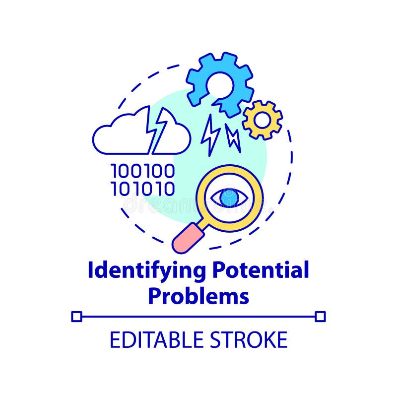 Identifying Potential Problems Concept Icon Stock Vector - Illustration ...