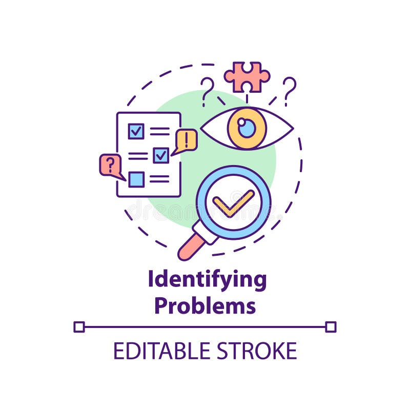 Identifying Problems Concept Icon Stock Vector - Illustration of dark ... Identifying Problems Concept Icon Stock Vector - Illustration of dark ...