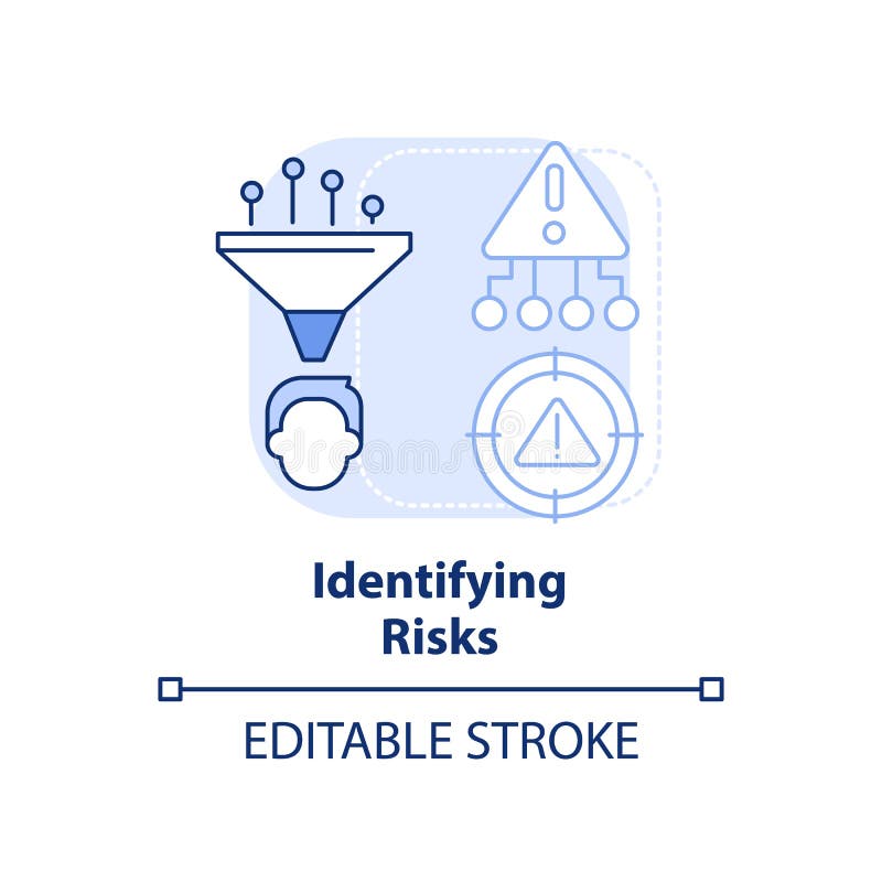 Identifying Risks Blue Gradient Concept Icon Stock Vector ...