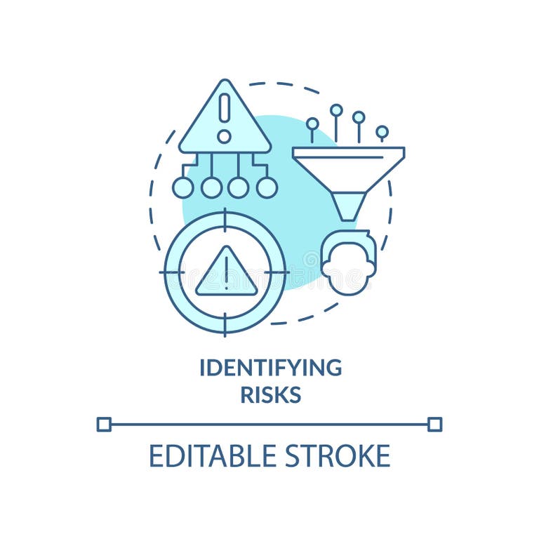 Identifying Risks Turquoise Concept Icon Stock Vector - Illustration of ...