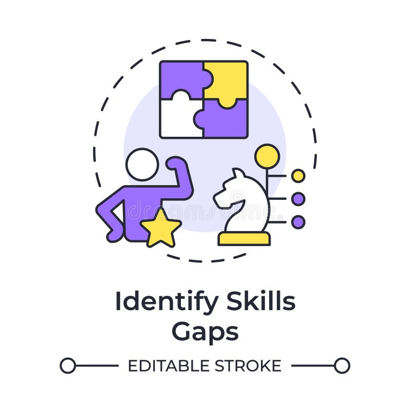Identifying Skills Gaps Multi Color Concept Icon Stock Vector ...