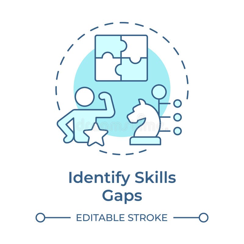 Identifying Skills Gaps Soft Blue Concept Icon Stock Illustration ...