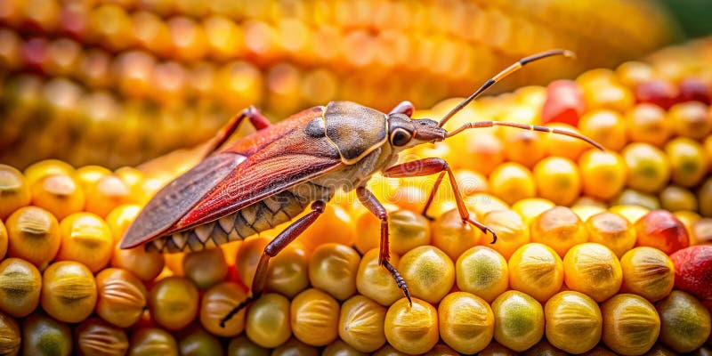 Identifying Squash Bugs on Corn a CloseUp Look at Pests Infesting a ...