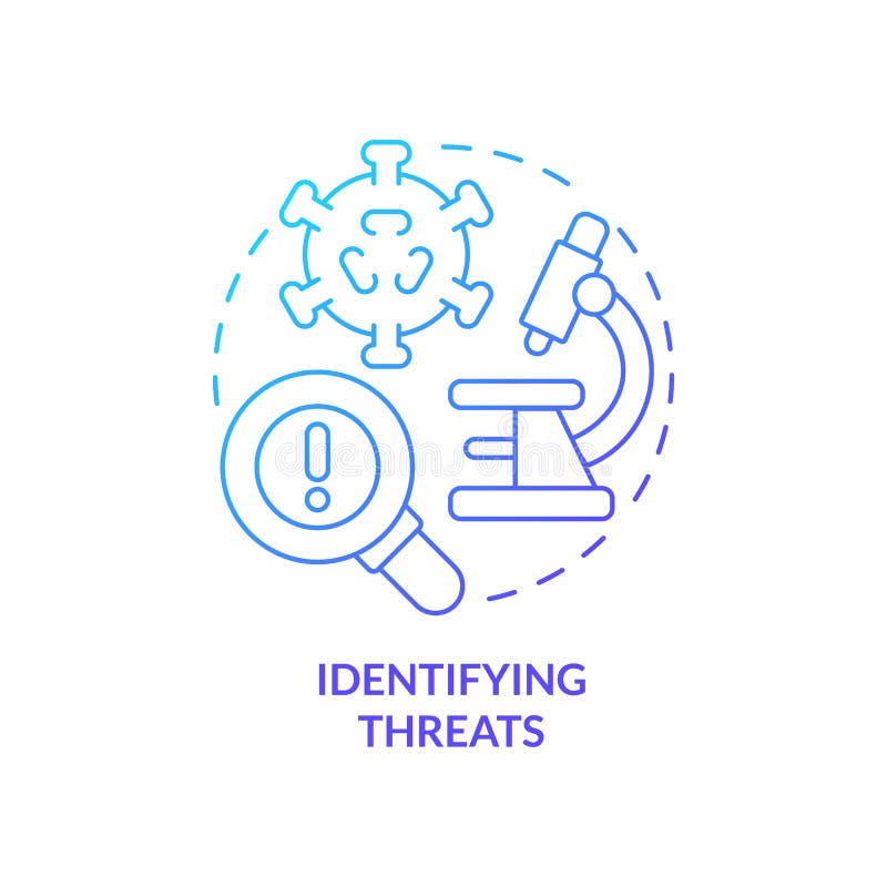 Identifying Threats Blue Gradient Concept Icon Stock Vector ... Identifying Threats Blue Gradient Concept Icon Stock Vector ...