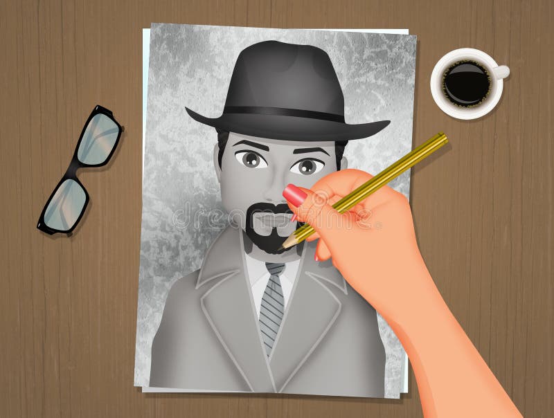 Identikit drawing of man stock illustration. Illustration of male ...