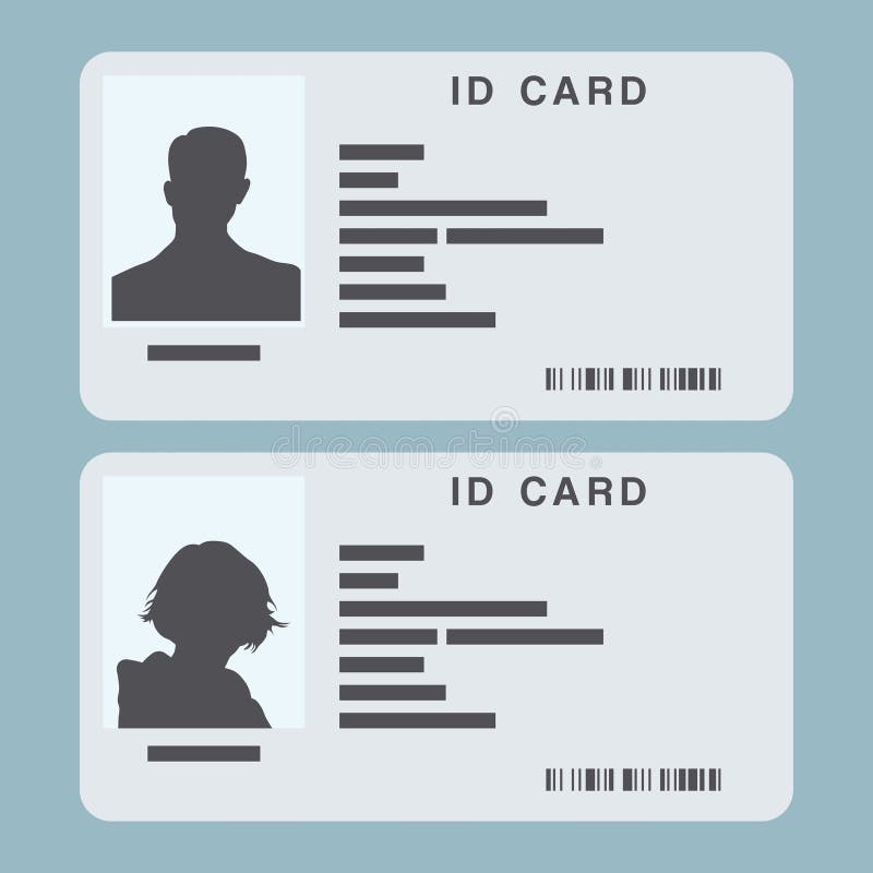 Identity Card with Barcode Vector Stock Vector - Illustration of pass ...