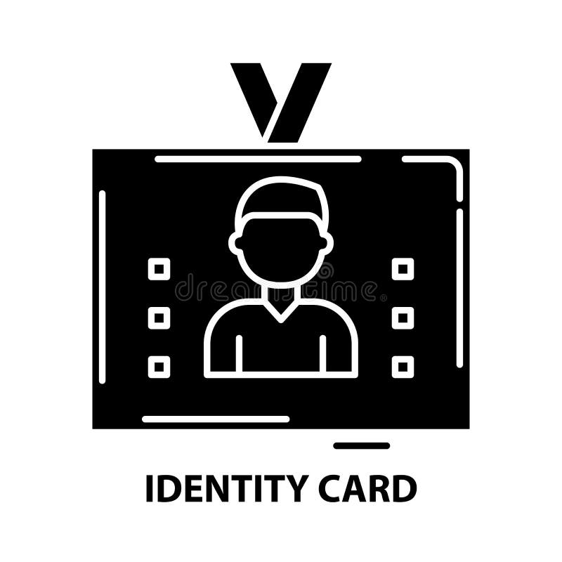 Identity Card Icon, Black Vector Sign with Editable Strokes, Concept ...