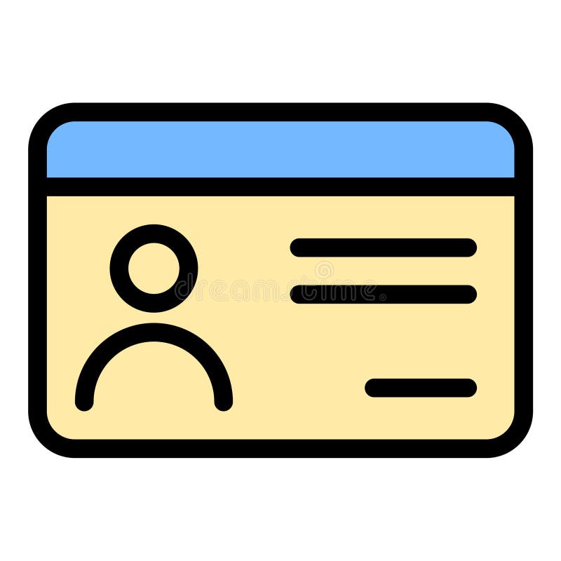 Identity Card Icon Flat Line Style Illustration Representing Personal ...