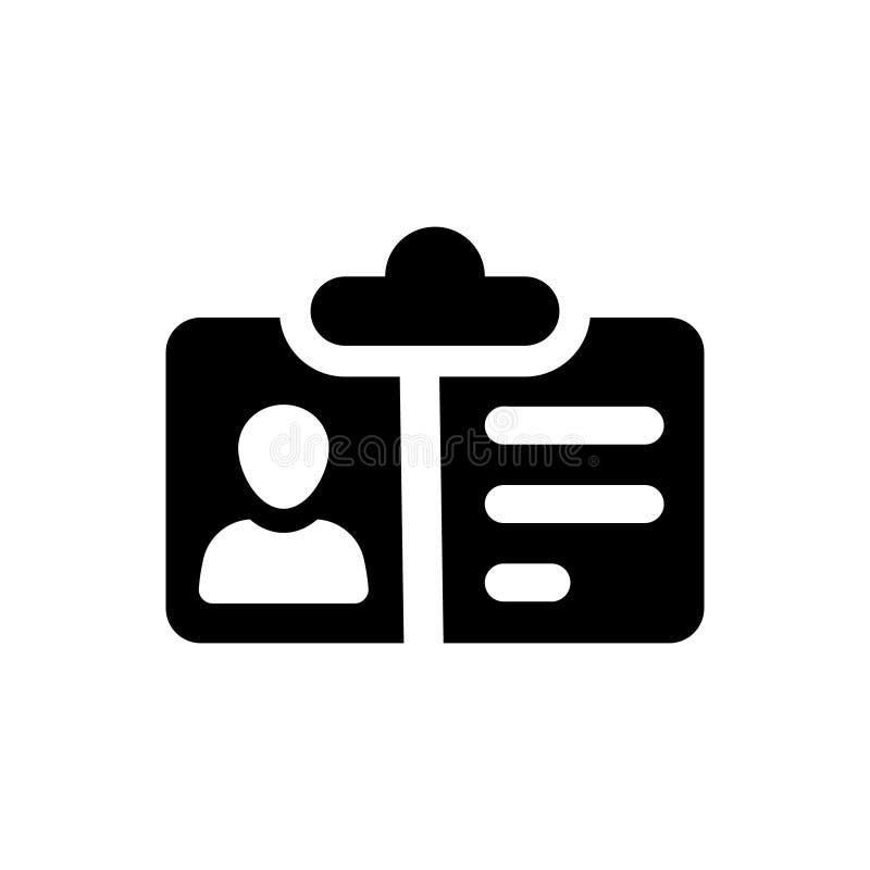 Identity card icon stock vector. Illustration of vector - 230674416