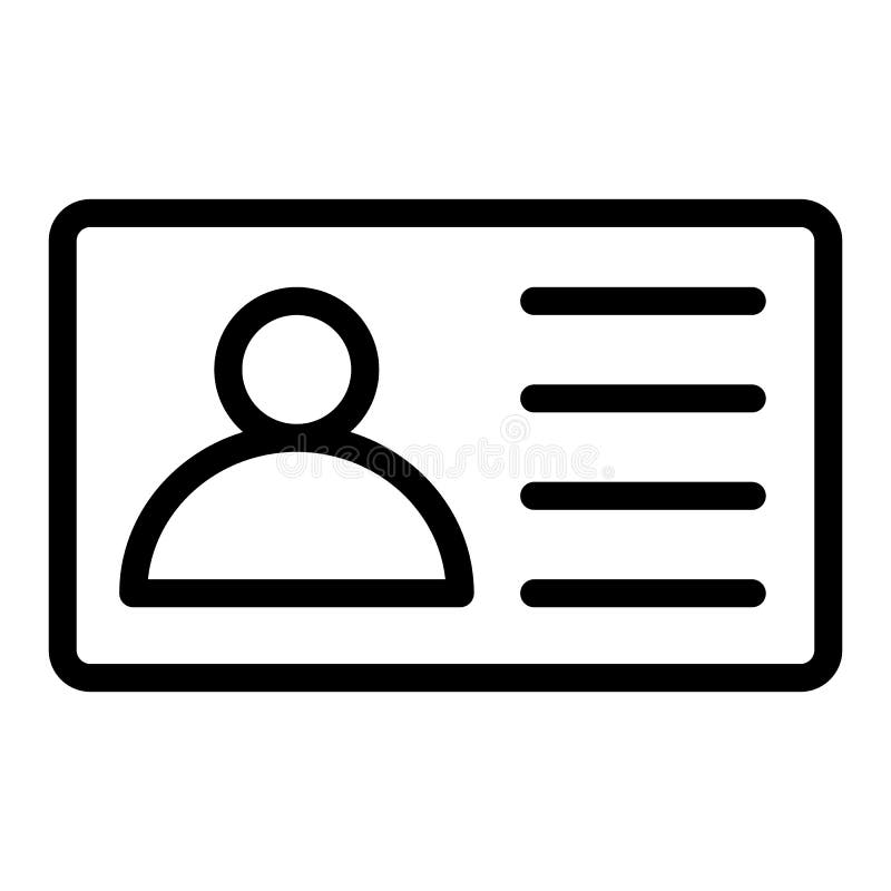 Identity Card Line Icon. Id Badge Vector Illustration Isolated on White ...