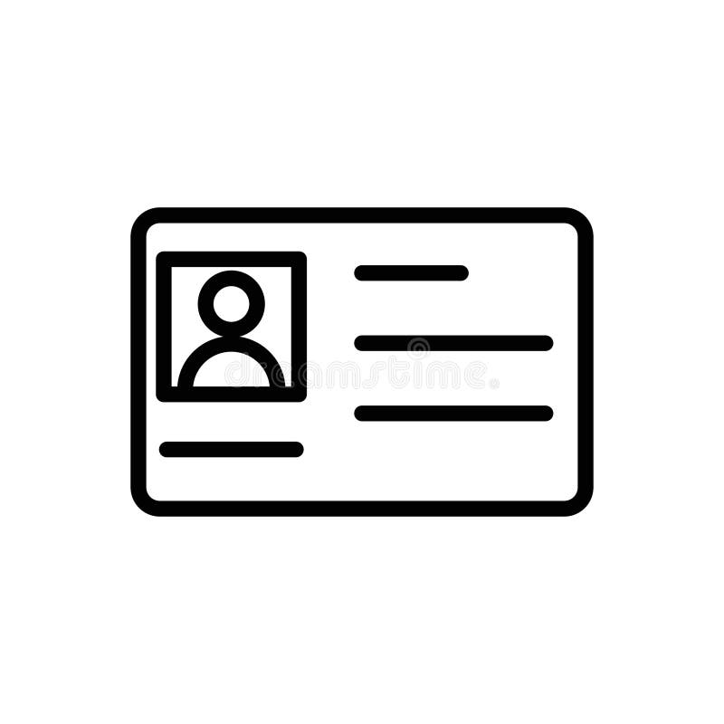 Identity Card Linear Logo Mark in Black and White Stock Vector ...