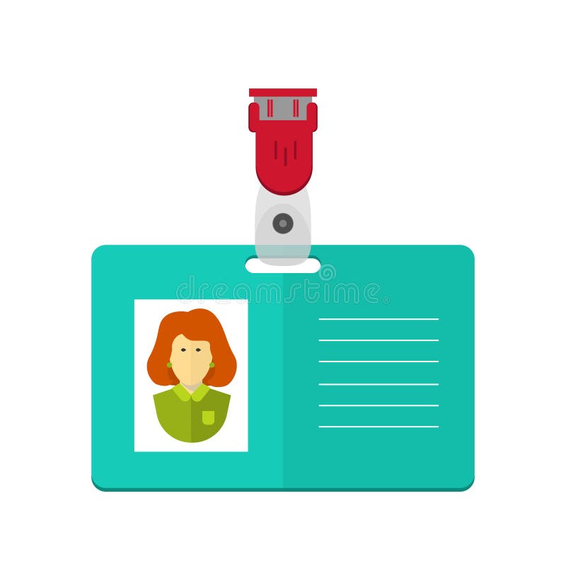 Identity Card of the Person, Badge, Identification Card. Flat Design ...