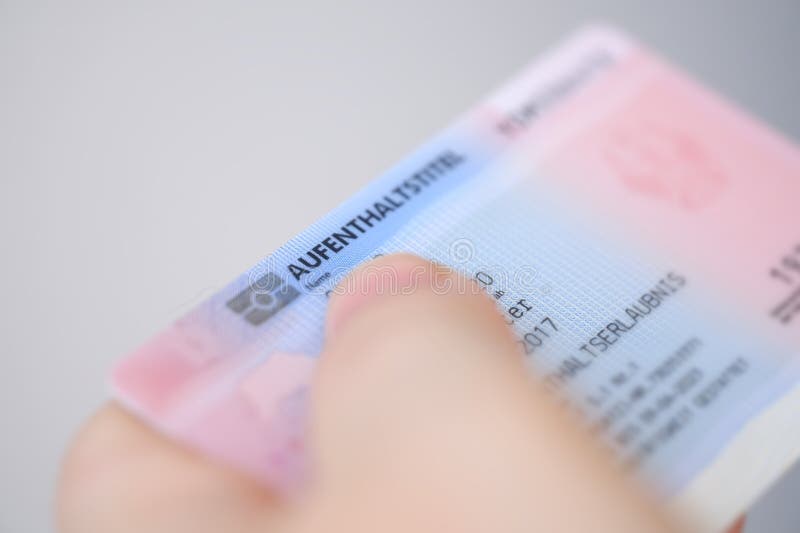 Identity Card, Residence Permit, Personal Document in Female Hand Close ...