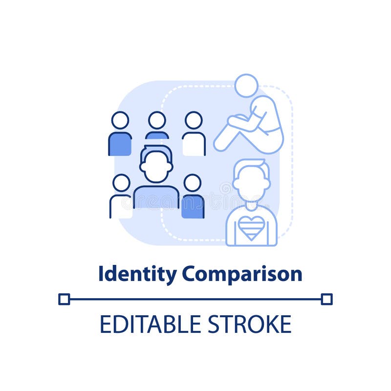 Identity Comparison Light Blue Concept Icon Stock Vector - Illustration ...
