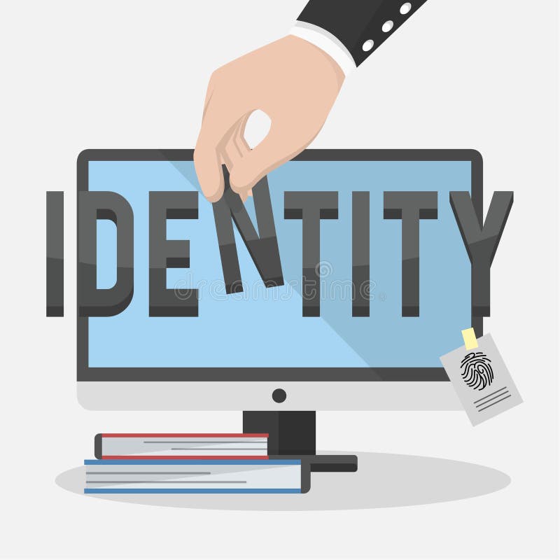 Identity in Front of the Screen Illustration Design Stock Vector ...