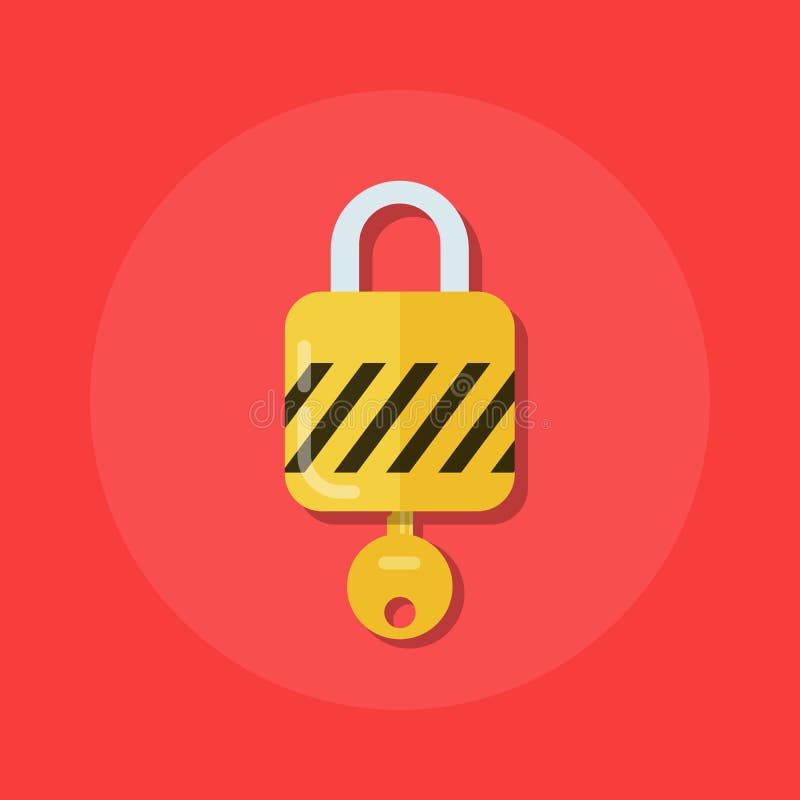 Identity or Logon Icon. Padlock with a Key in a Flat Style. the Process ...