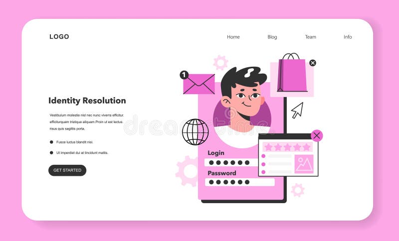 Identity Resolution Web Banner or Landing Page. Customer Data Stock ...