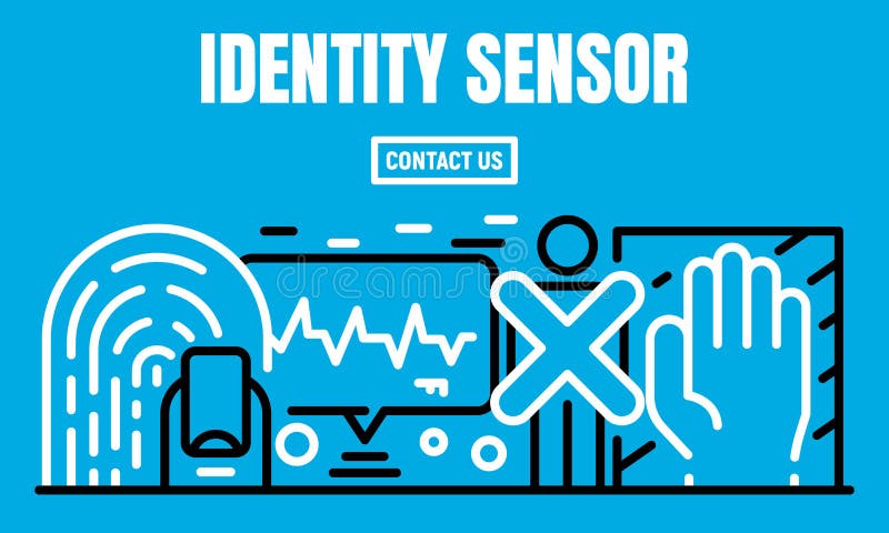 Identity Sensor Banner, Outline Style Stock Vector - Illustration of ...