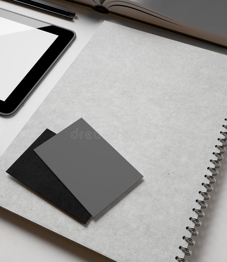 Identity Set with Grey Elements Stock Photo - Image of company, booklet ...