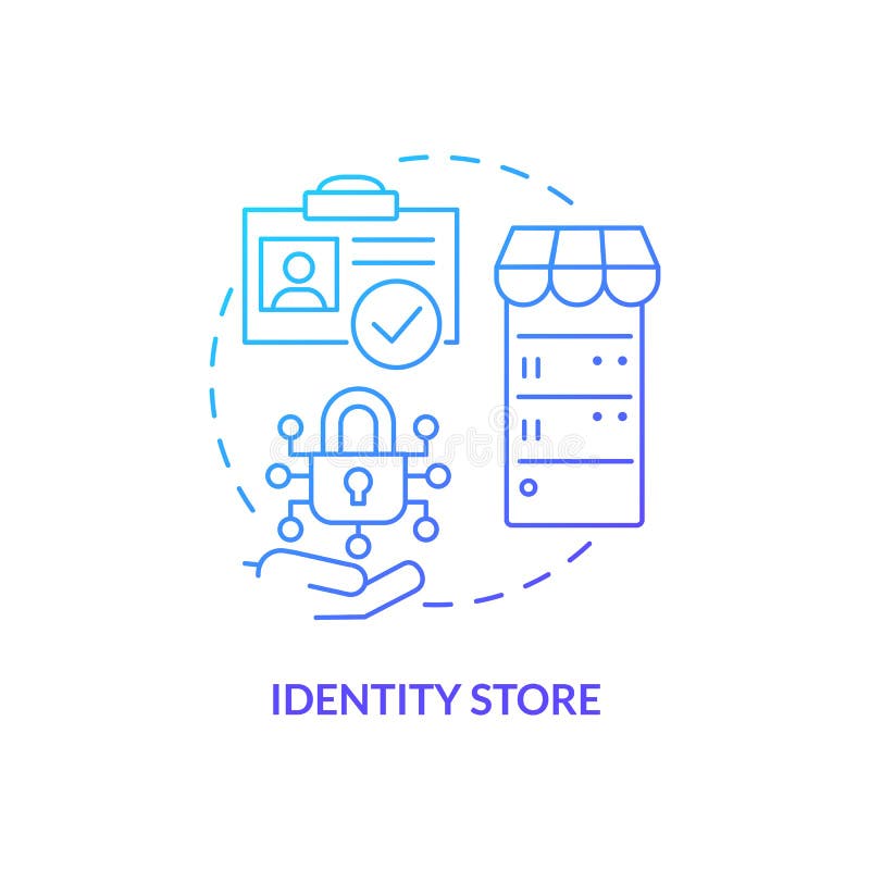 Identity Store Blue Gradient Concept Icon Stock Vector - Illustration ...