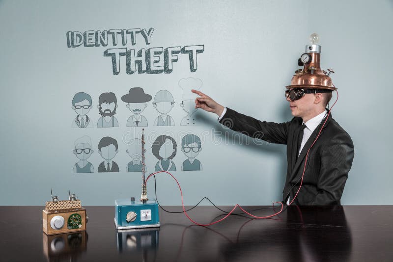 Identity Theft Concept with Vintage Businessman Stock Photo - Image of ...