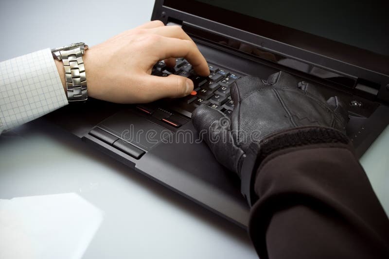 Identity Theft on Laptop Computer Stock Photo - Image of criminal ...