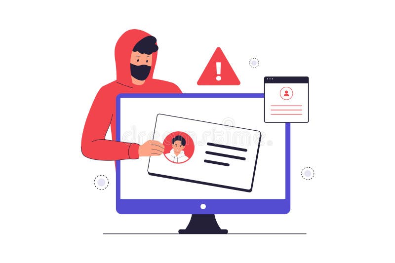 Identity Theft and Personal Data Breach Illustration Stock Vector ...