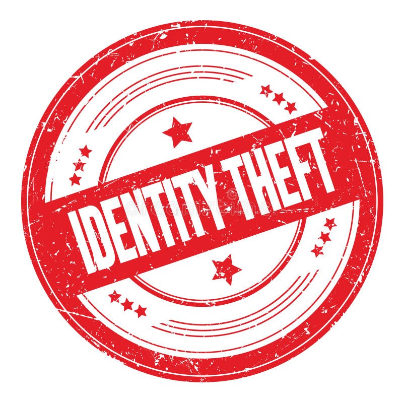 IDENTITY THEFT Text on Red Round Grungy Stamp Stock Illustration ...