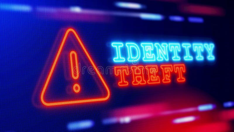 Identity Theft Warning Alert Screen Loop Blinking Glitch Animation ...