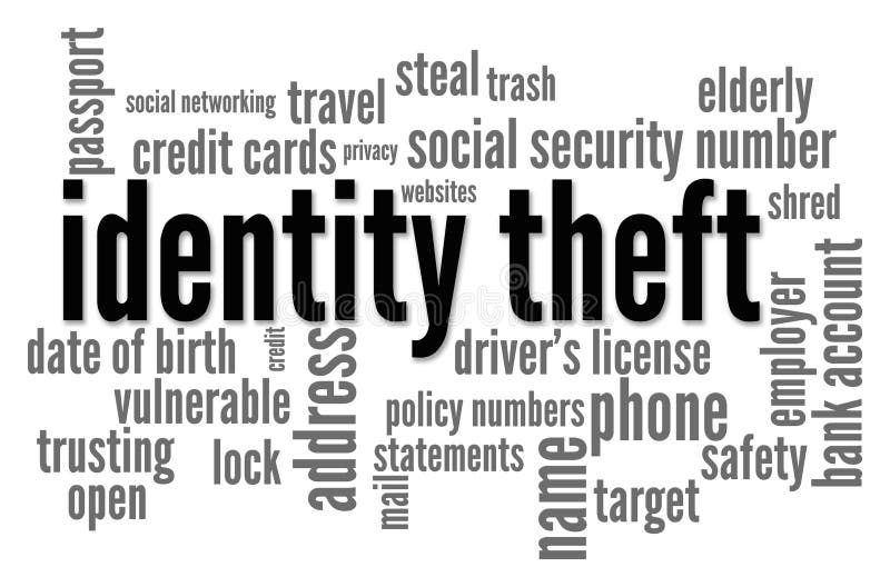 Identity Theft Word Cloud stock illustration. Illustration of ...