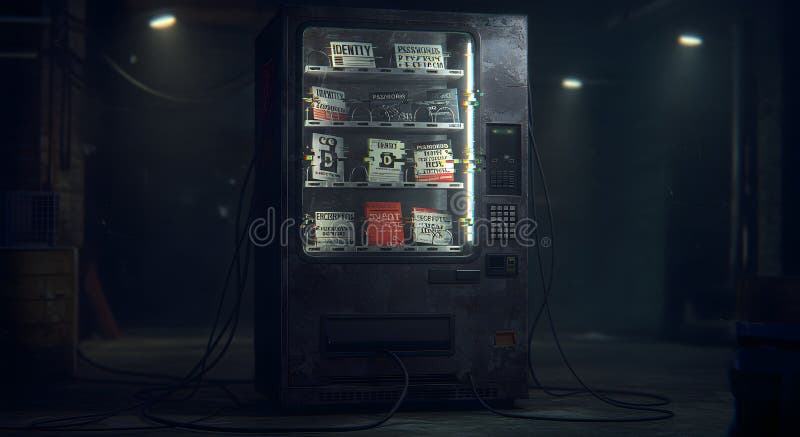 The Identity Vending Machine Stock Photo - Image of artwork, dark ...