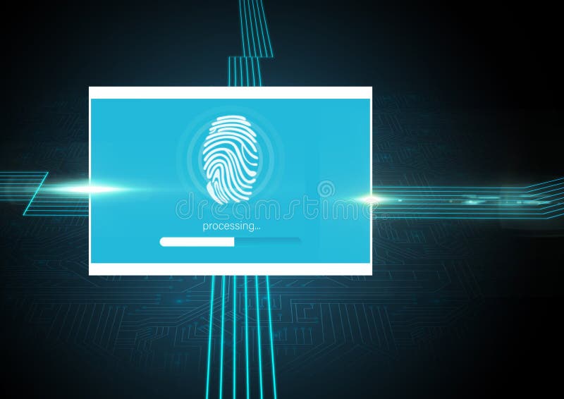 Identity Verify Fingerprint Mobile App Interface Stock Illustration ...