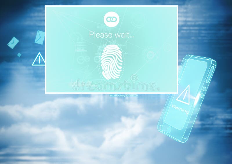 Identity Verify Fingerprint Mobile App Interface Stock Illustration ...