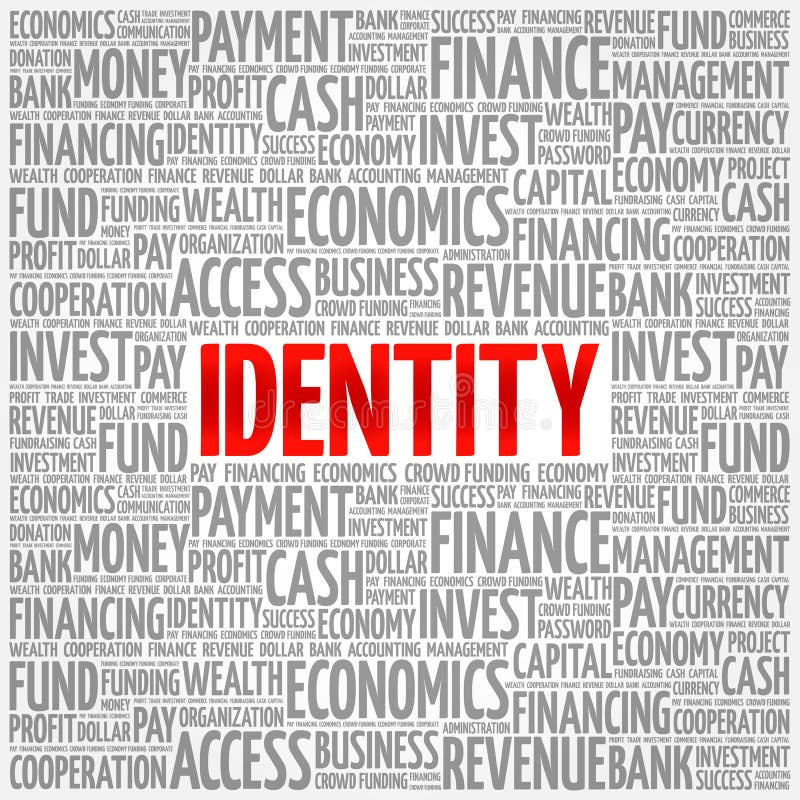 IDENTITY Word Cloud Collage Stock Illustration - Illustration of ...