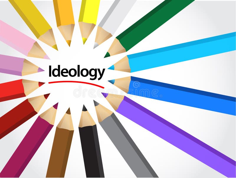 Ideology Sign Color Pencils Illustration Stock Illustration ...