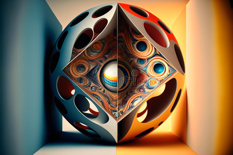 Idescribable Visualisation Of Multidimensional Space Neural Network Generated Art Stock