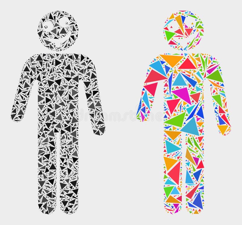 Vector Idiot Person Mosaic Icon of Triangle Elements Stock Vector ...